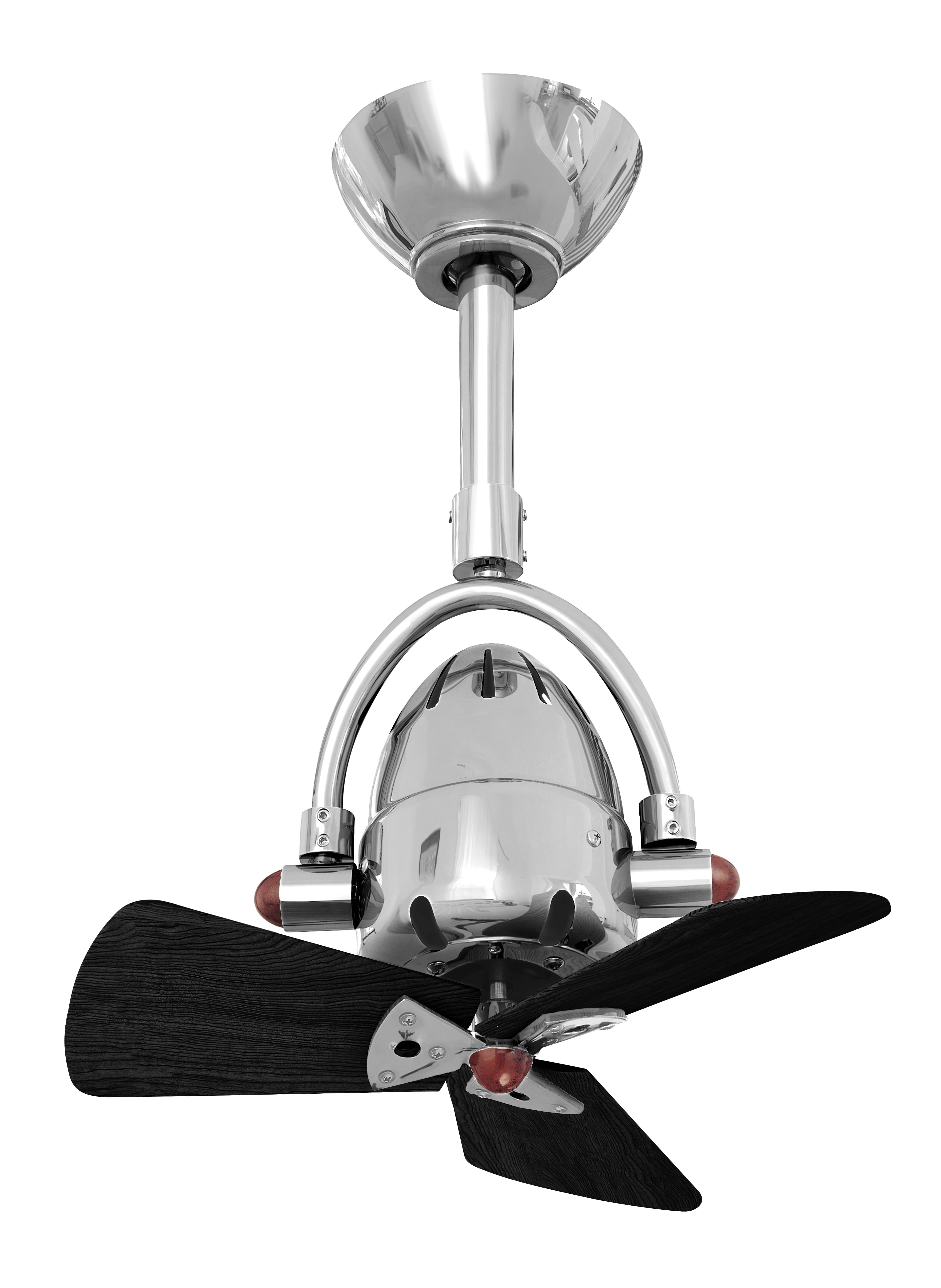 Diane oscillating ceiling fan in Polished Chrome finish with solid barn ...
