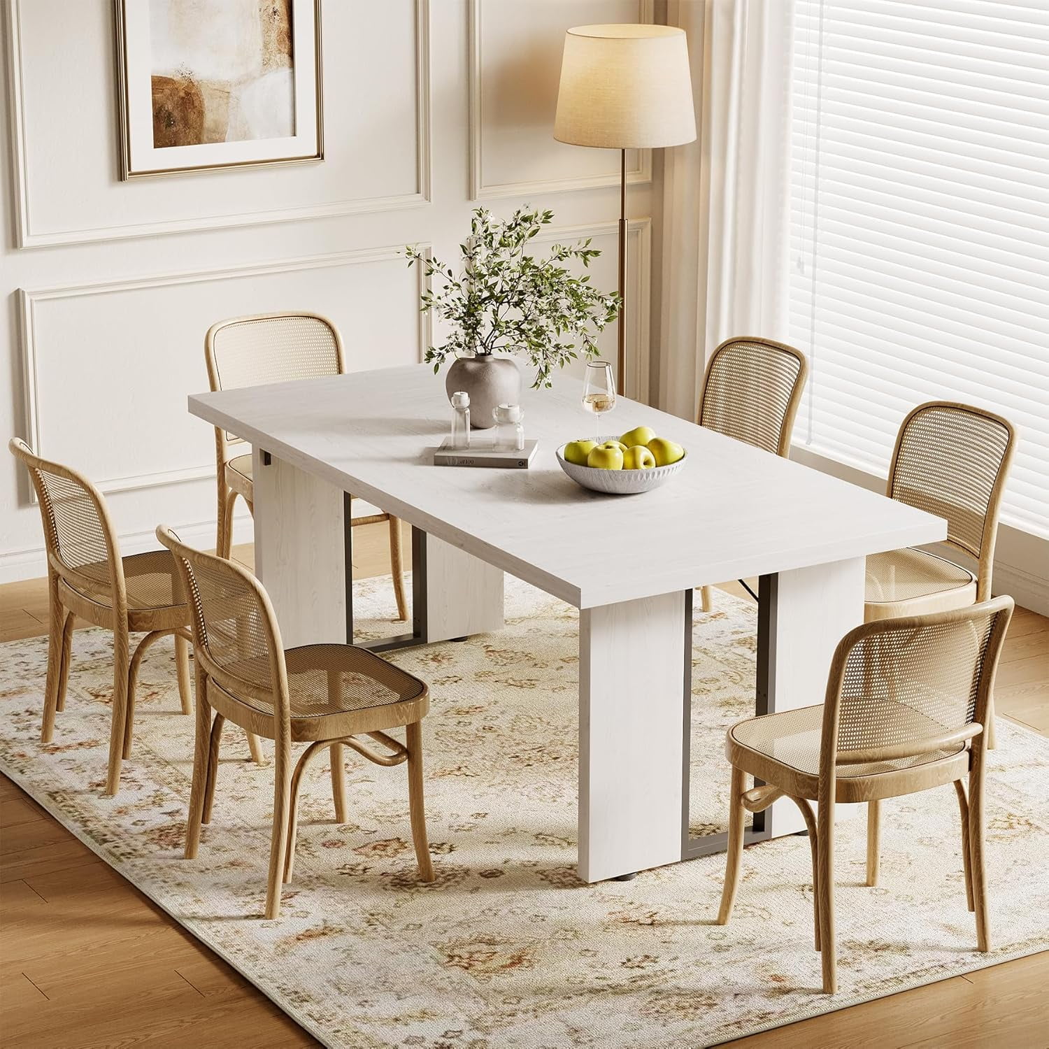 Dianfeng 71-Inch Dining Table, Rectangular Wooden Kitchen Table for 4-6 ...