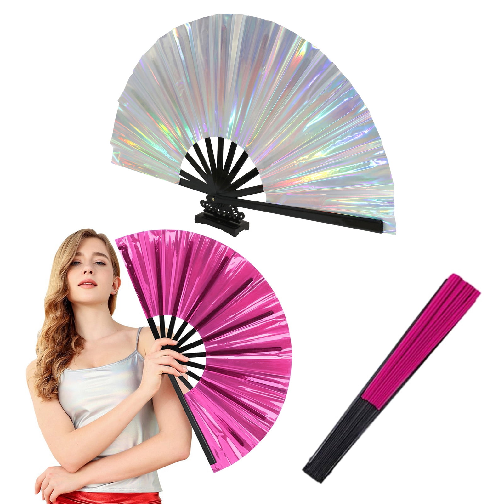 Dianhelloya Color Changing Folding Fan with Ergonomic Handle Premium ...