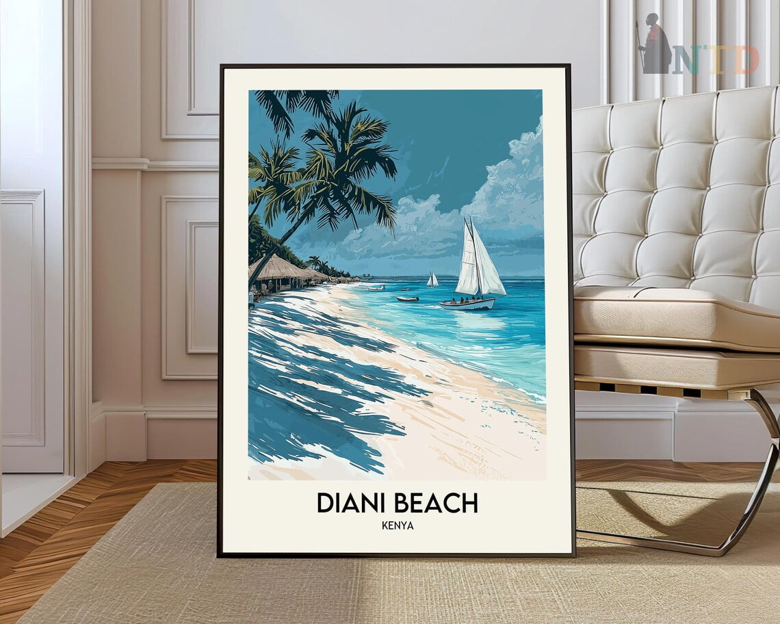 Diani Beach Print, Diani Beach Wall Art, Diani Beach Poster, Diani ...