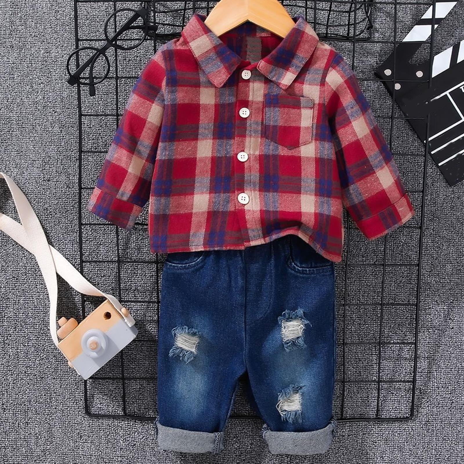 Dianli 2 Piece Outfits Girls Pockets Casual Blouse Loose Fit Long ...