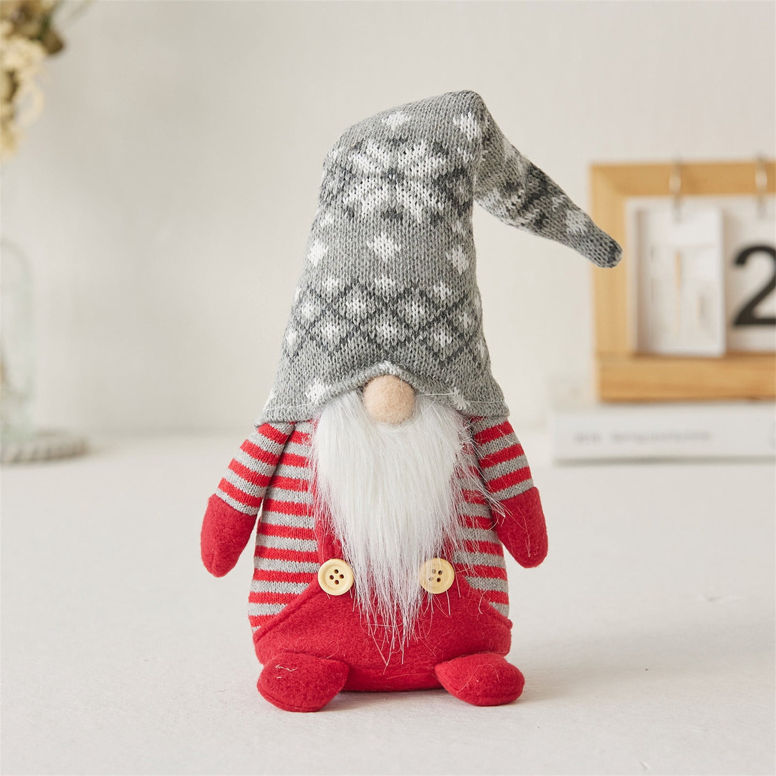 Dianli 2Pc Rudolph Knit Hat Couple Christmas Tree Ornaments Cute Red ...