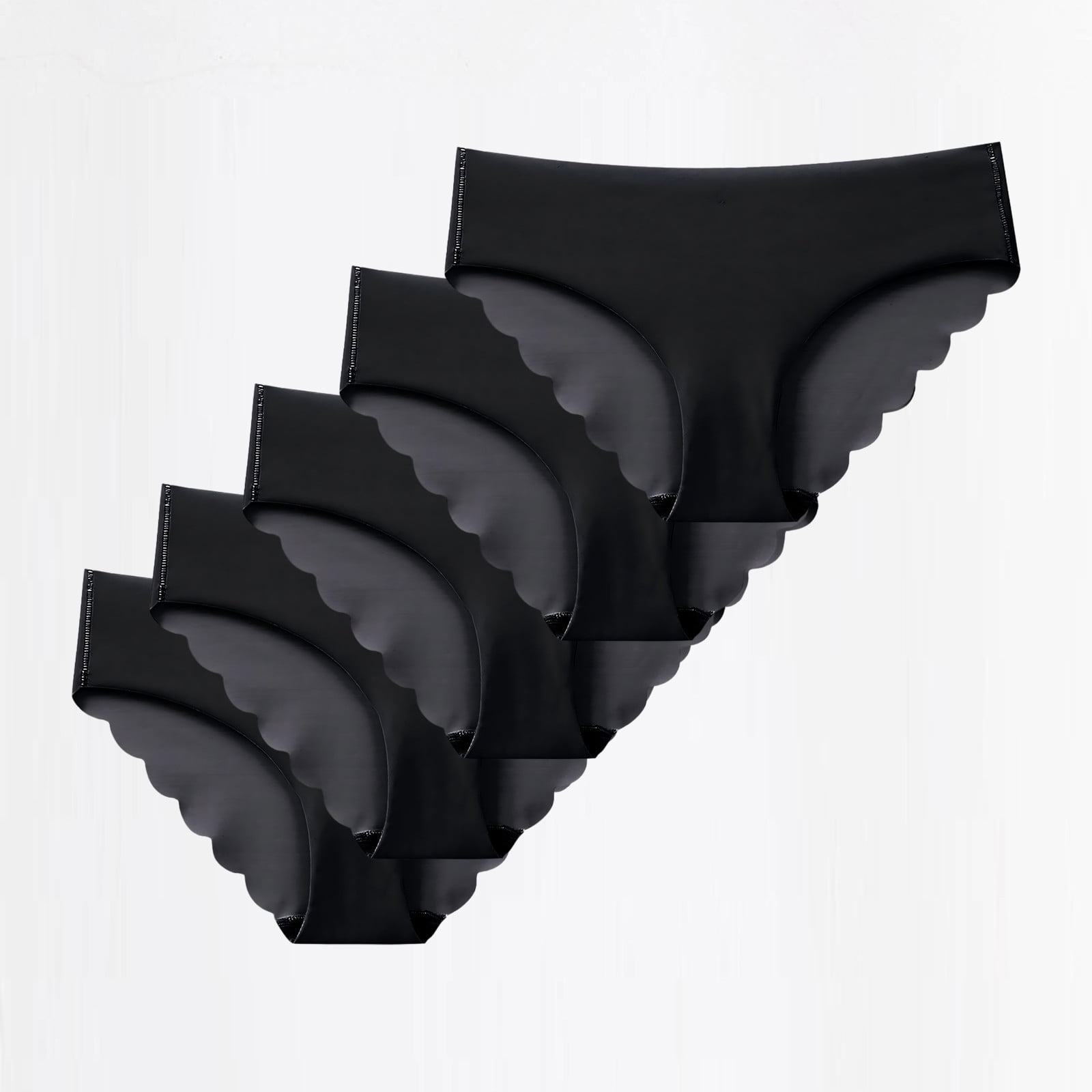 Dianli 5-Pack Women's Seamless Ice-Silk Panties Triangle Low-Rise Yoga ...