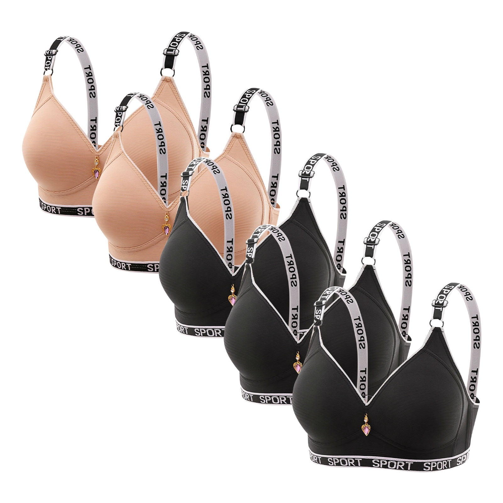 Dianli 5-Pack Women's Solid Color Maternity Wireless Sleep Bras No ...