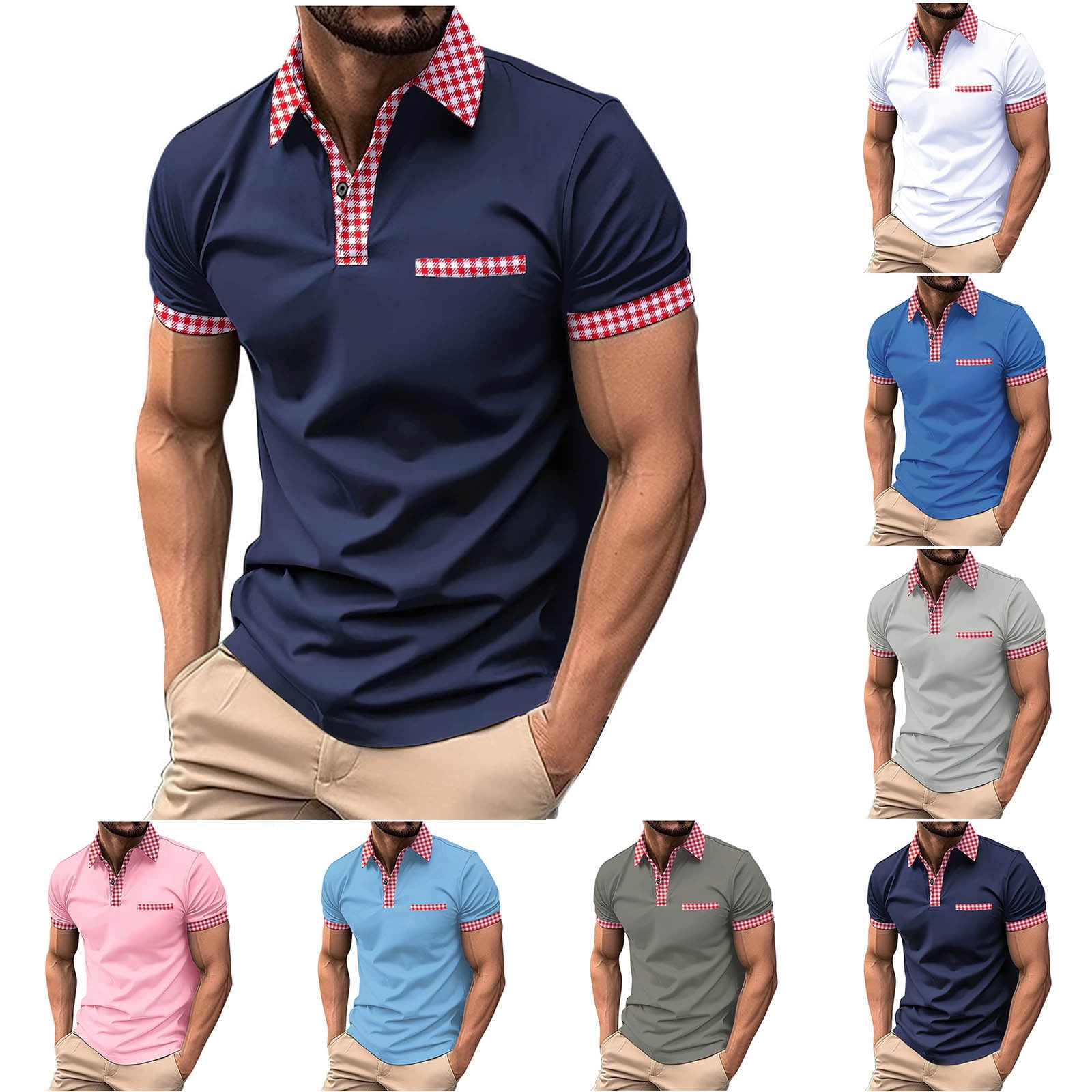 Dianli Up to 65% off Moisture-Wicking T-Shirts Button Down Color ...