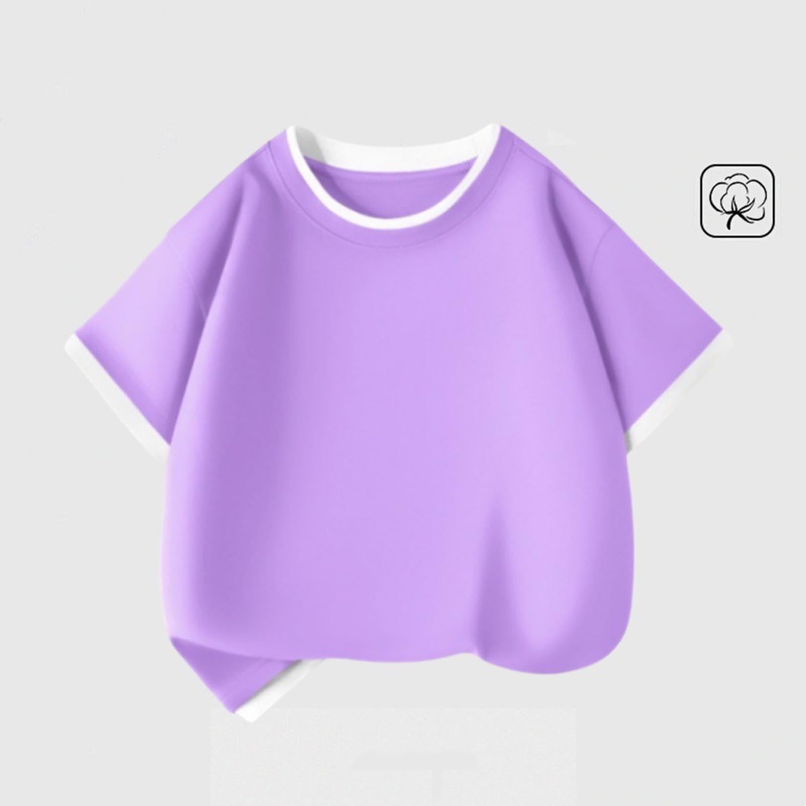 Dianli Back-to-School 2-Piece Kids Color-Block Short-Sleeve Pure Cotton ...