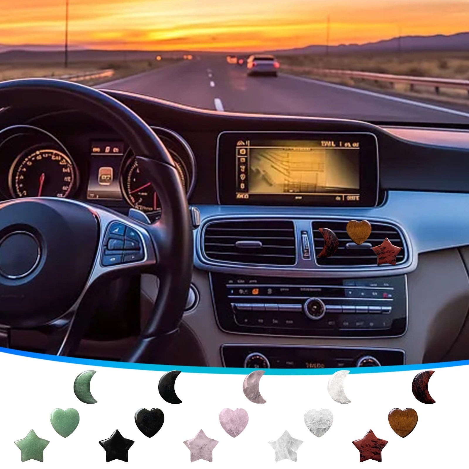 Dianli Car Accessories Crystal Car Air Vent Clip Decorative Rhinestone ...