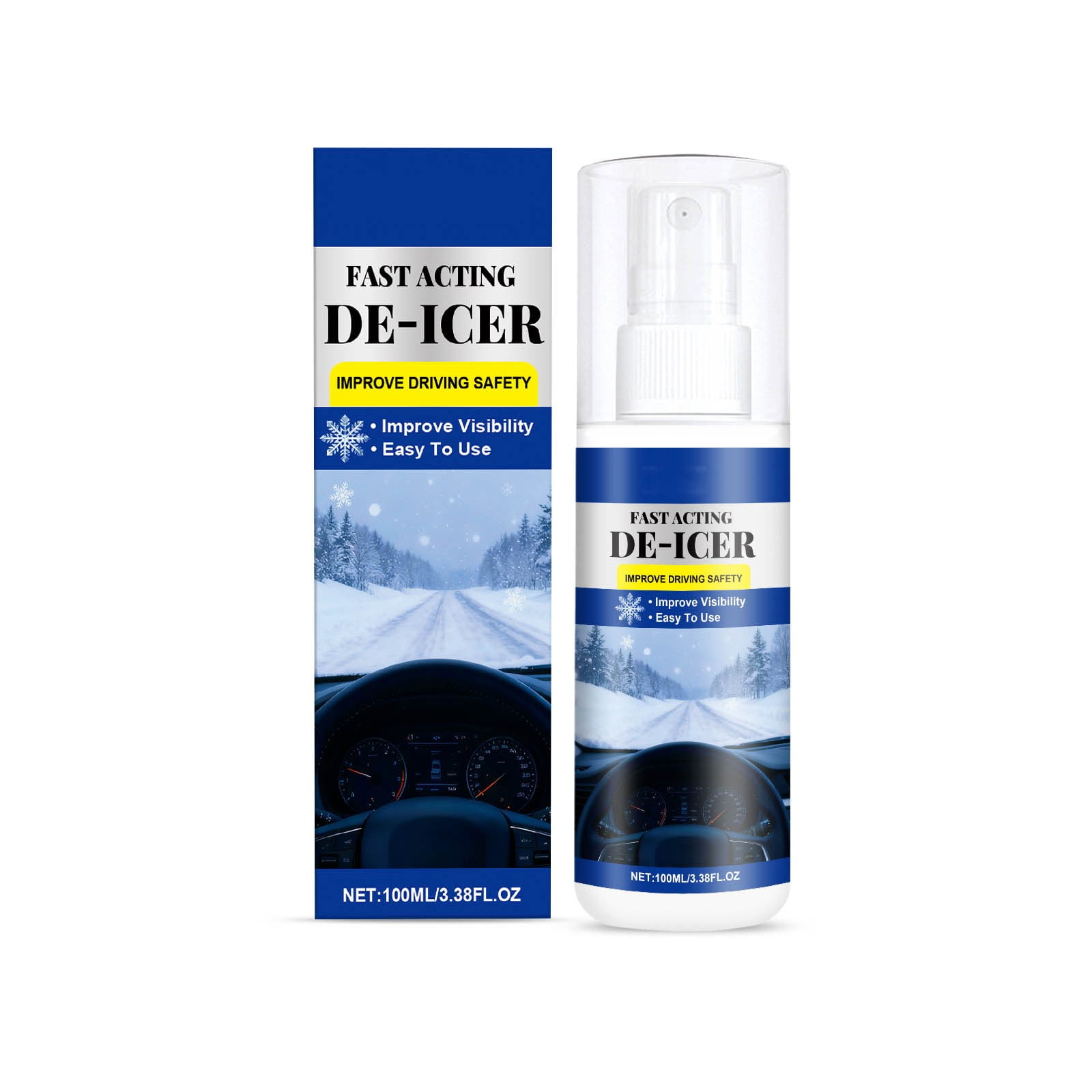 Dianli Car Windshield De-Icer Spray 100ml Fast-Acting Anti-Freeze ...