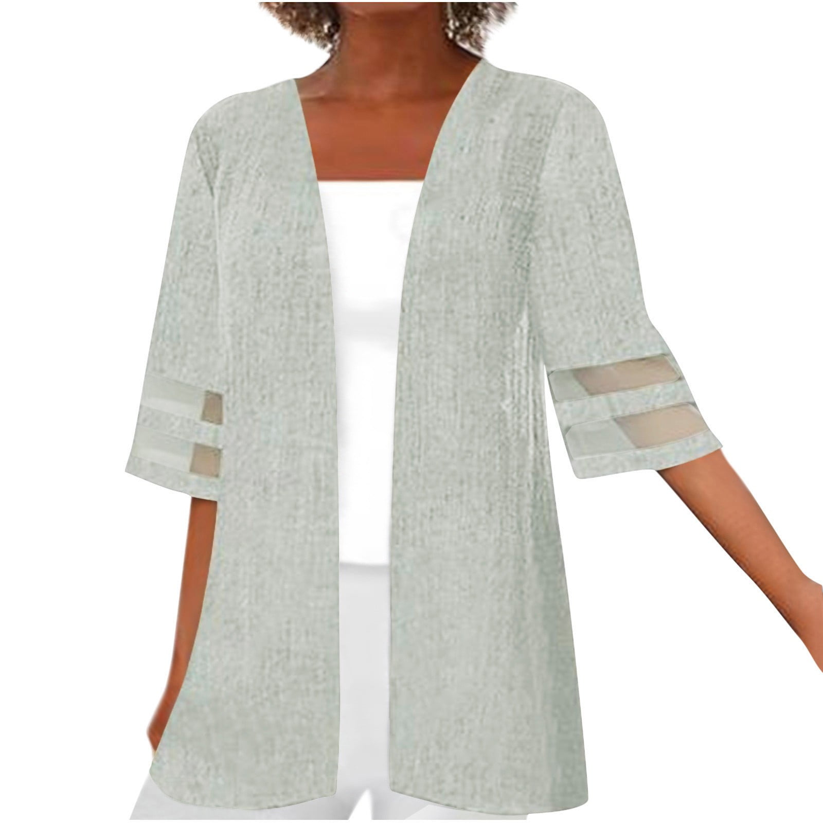 Dianli Cardigan Sweaters for Women Lightweight Solid Colar Open Cropped ...