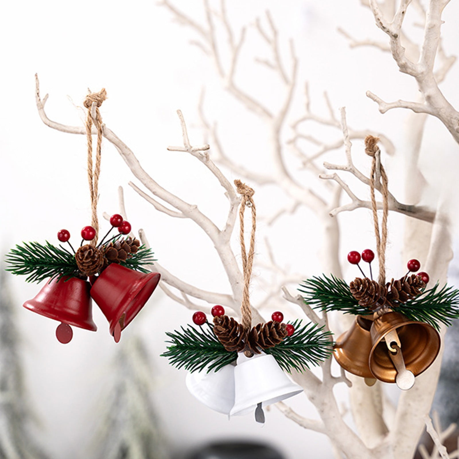 Dianli Christmas Hanging Bell Ornament with Iron and Plastic Pine ...