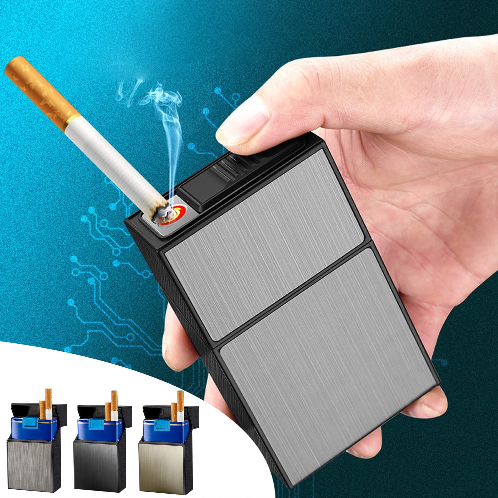 Dianli Cigarette Lighter and Storage Case, Windproof Flameless USB ...