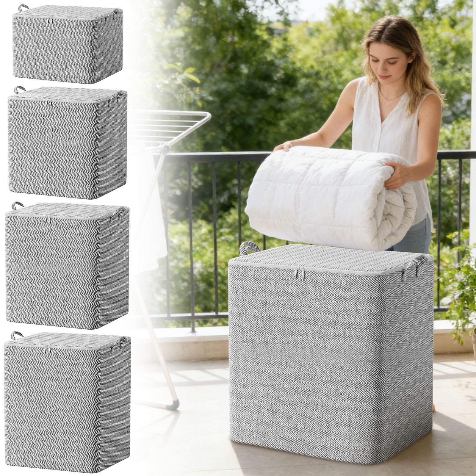 Dianli Closet Organizer Large-Capacity Gray Arrow Wave Non-Woven ...