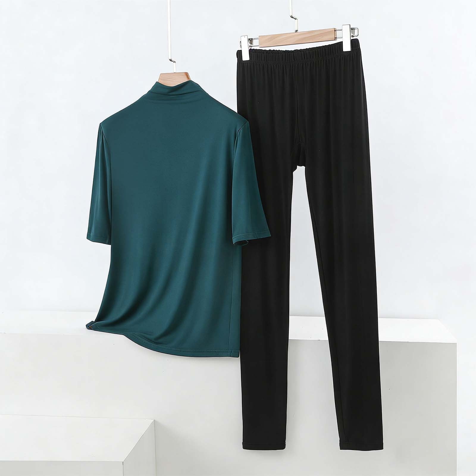 Dianli Cozy Loungewear Women's Modal Pajama Set Stand-Up Collar Half ...