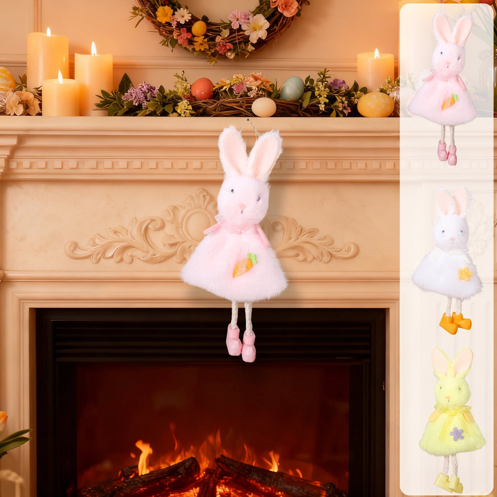 Dianli Easter Decor Plush Bunny Hanging Ornaments Cute Hare Plush ...
