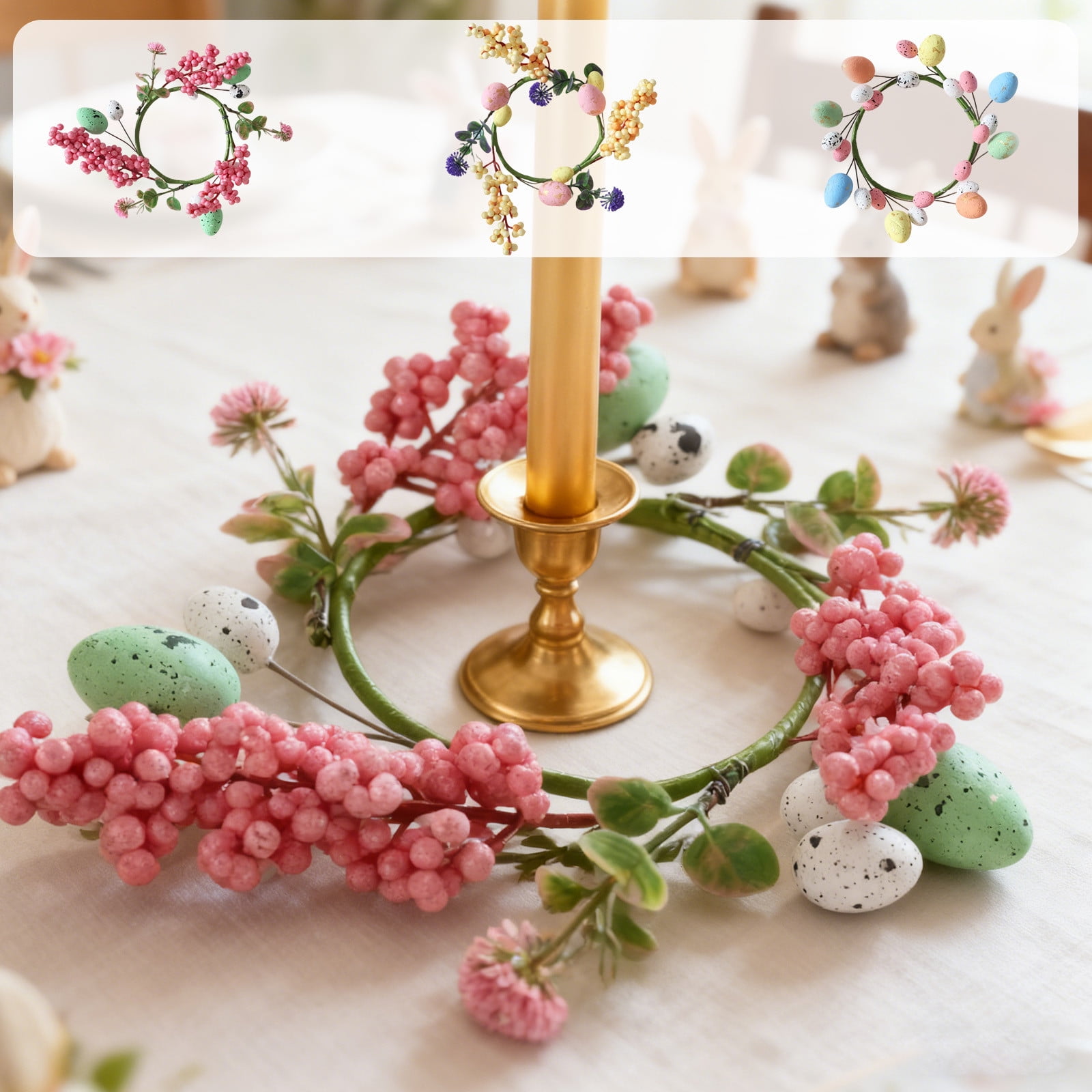 Dianli Easter Decor Spring Decor Candlestick Vine Wreath With Candle ...