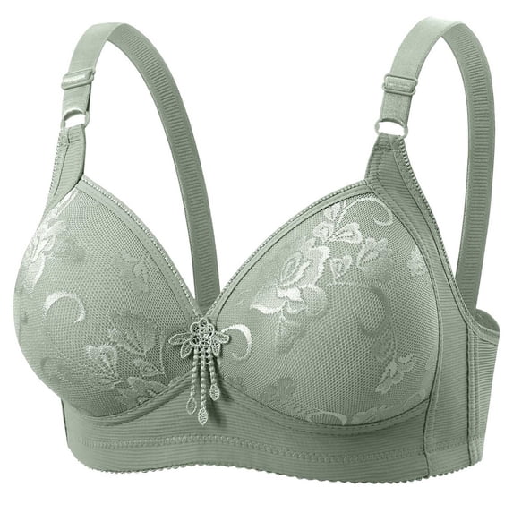 Dianli Floral Wireless Front-Closure Cotton Vest Bra Thin Breathable No ...
