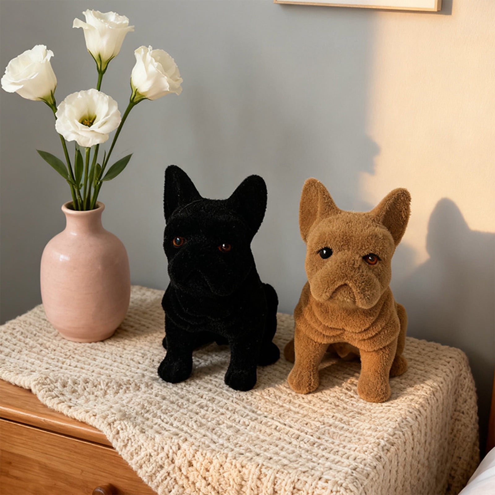 Dianli Garden Decor Easter Decor Flocked Puppy Resin Figurine Lifelike ...