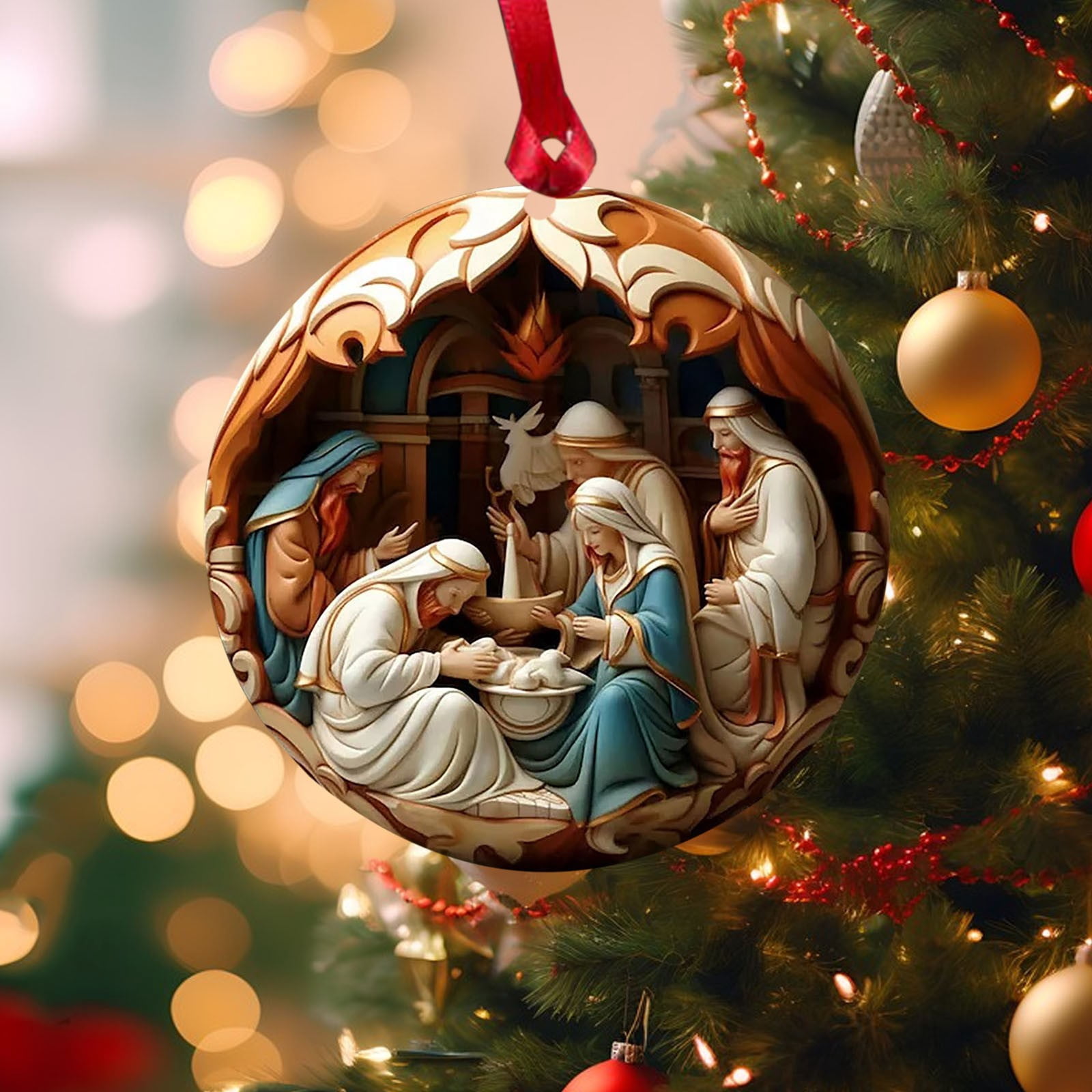 Dianli Gifts 2026 Christmas Nativity Jesus Pendant Ornament 3D ...