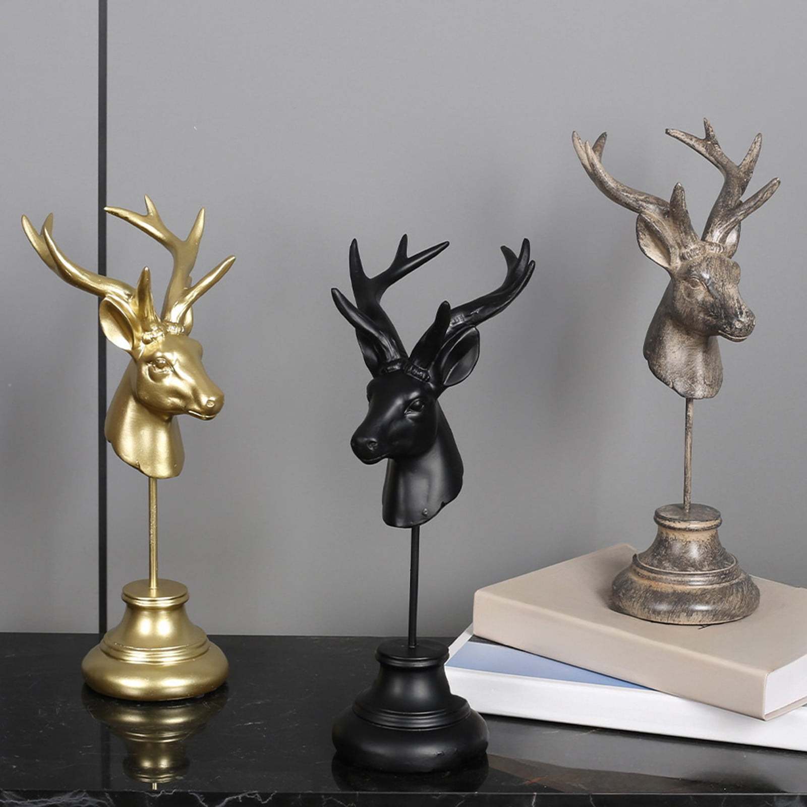 Dianli Gifts Christmas Decor White Elk Ornaments with Red and Pink Bow ...