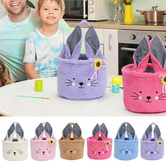 Dianli Gifts Easter Basket Easter Decor Rabbit Ear Handheld Basket ...