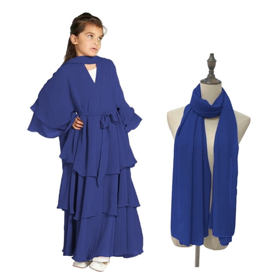 Dianli Gifts Eid Ramadan Girls Muslim V-Neck Long-Sleeve Chiffon Three ...