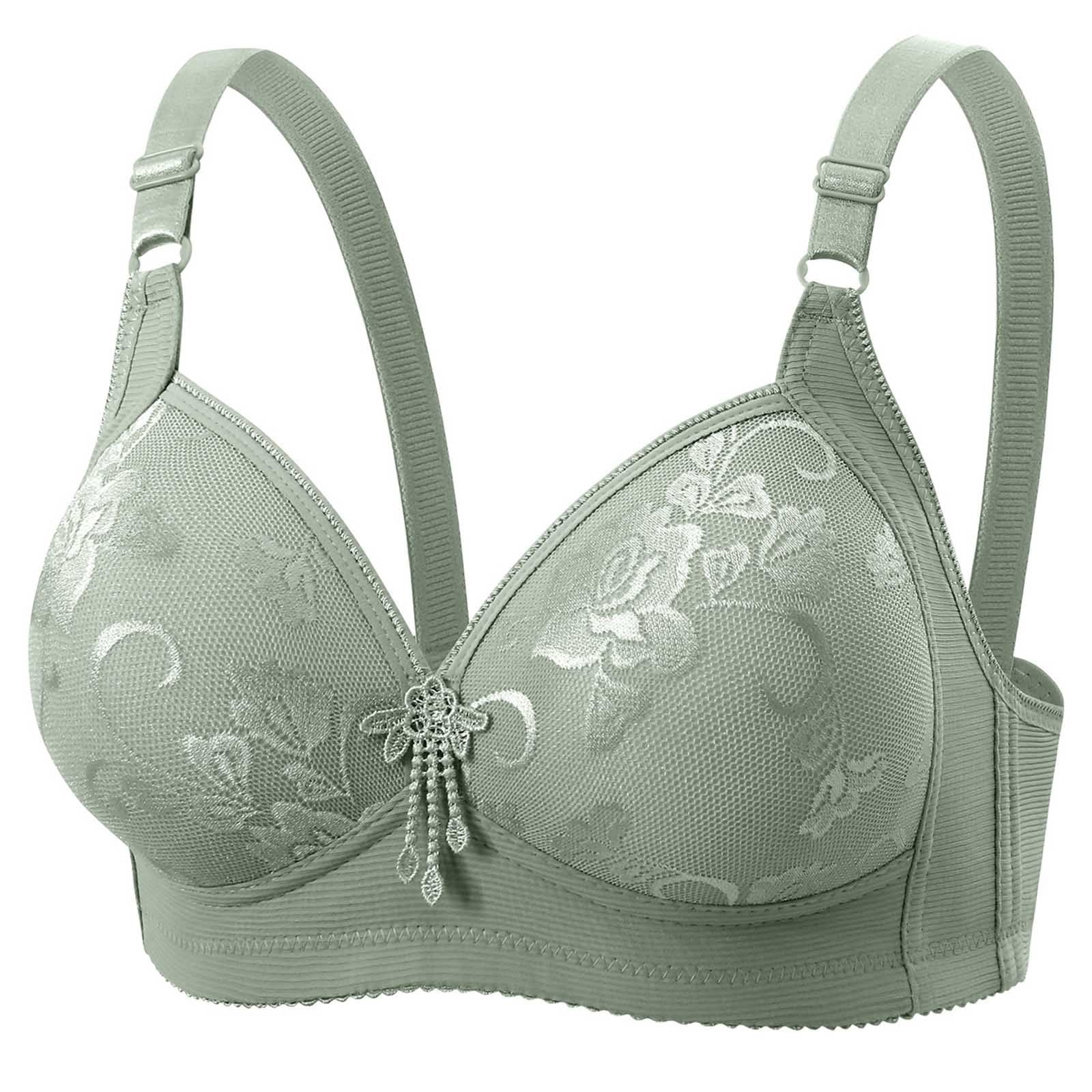 Dianli Gifts Floral Wireless Front-Closure Cotton Vest Bra Thin ...