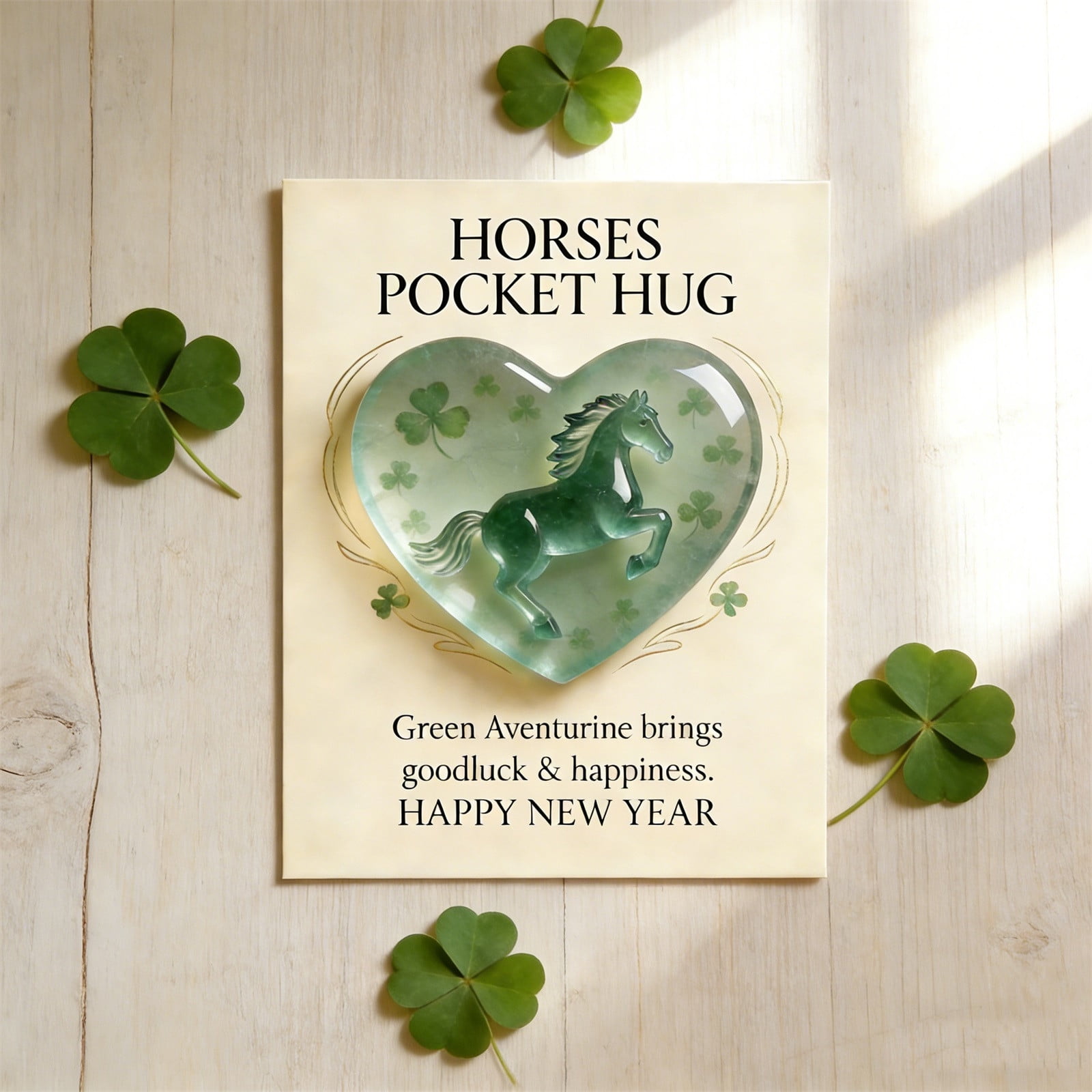 Dianli Gifts Good Luck Pocket Card Year of the Horse Healing Embrace ...