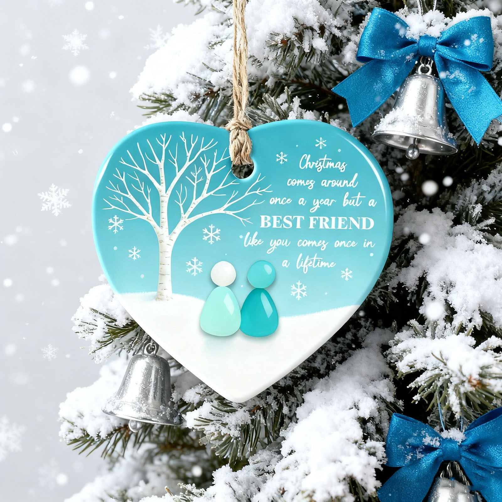 Dianli Gifts Heart-Shaped Friendship Christmas Tree Ornament 8cm Sea ...