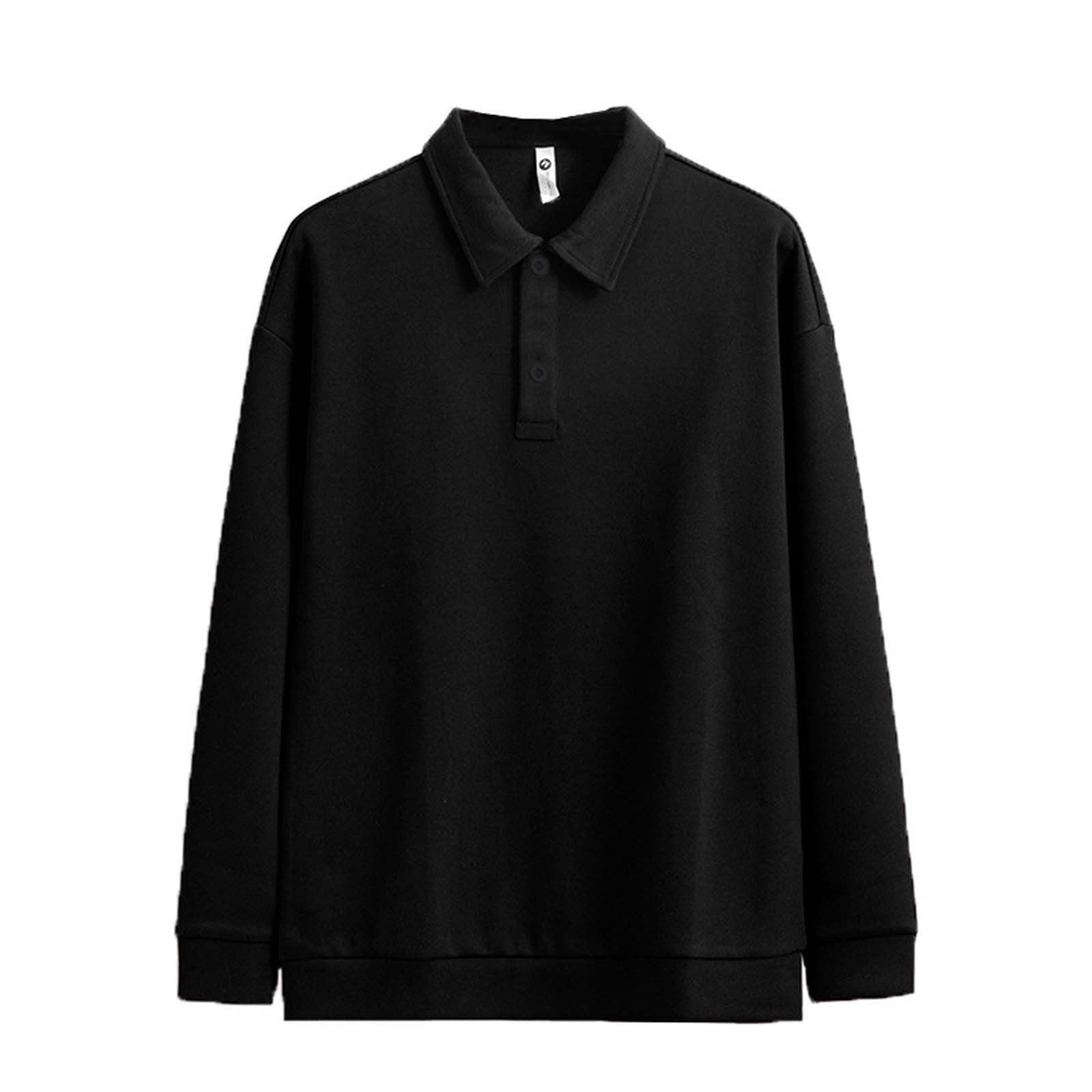 Dianli Gifts Mens Long Sleeve Half Button Shirt Casual Loose Fit ...