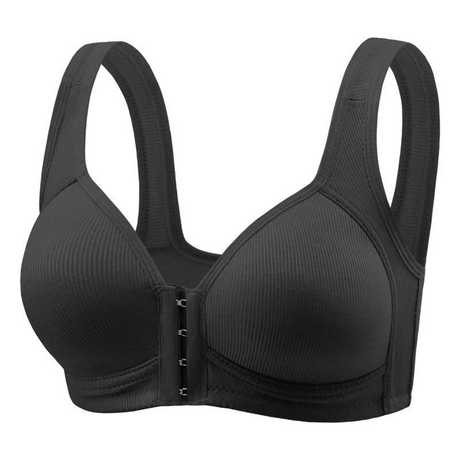 Dianli Gifts Plus-Size Bra Wireless Front-Button Vest Bra Thin Gathered ...