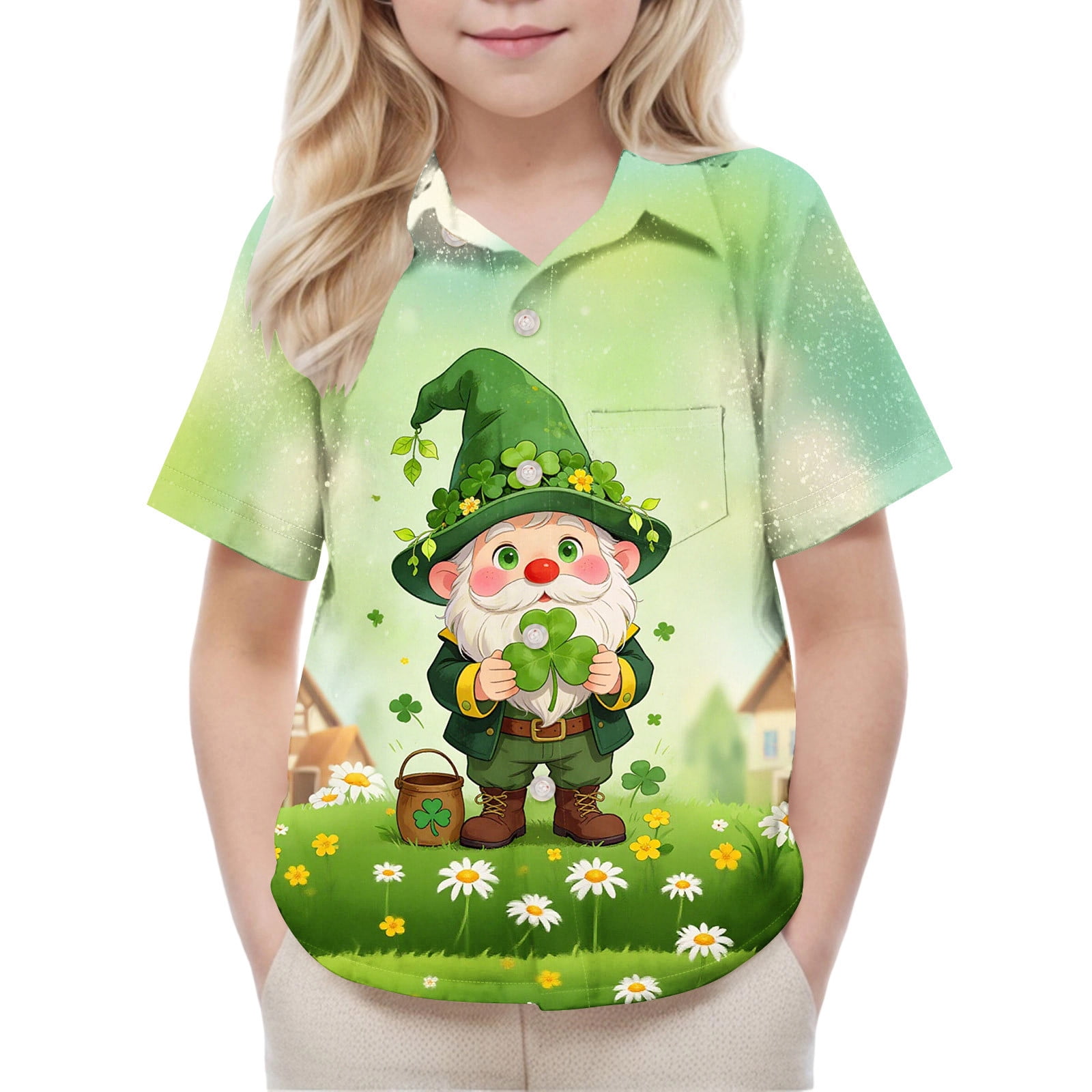 Dianli Gifts St. Patrick's Day Kids Shirt Unisex Short-Sleeve Pocket ...