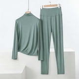 Dianli Gifts Women's Modal Pajama Set High-Neck Stand-Up Collar Long ...