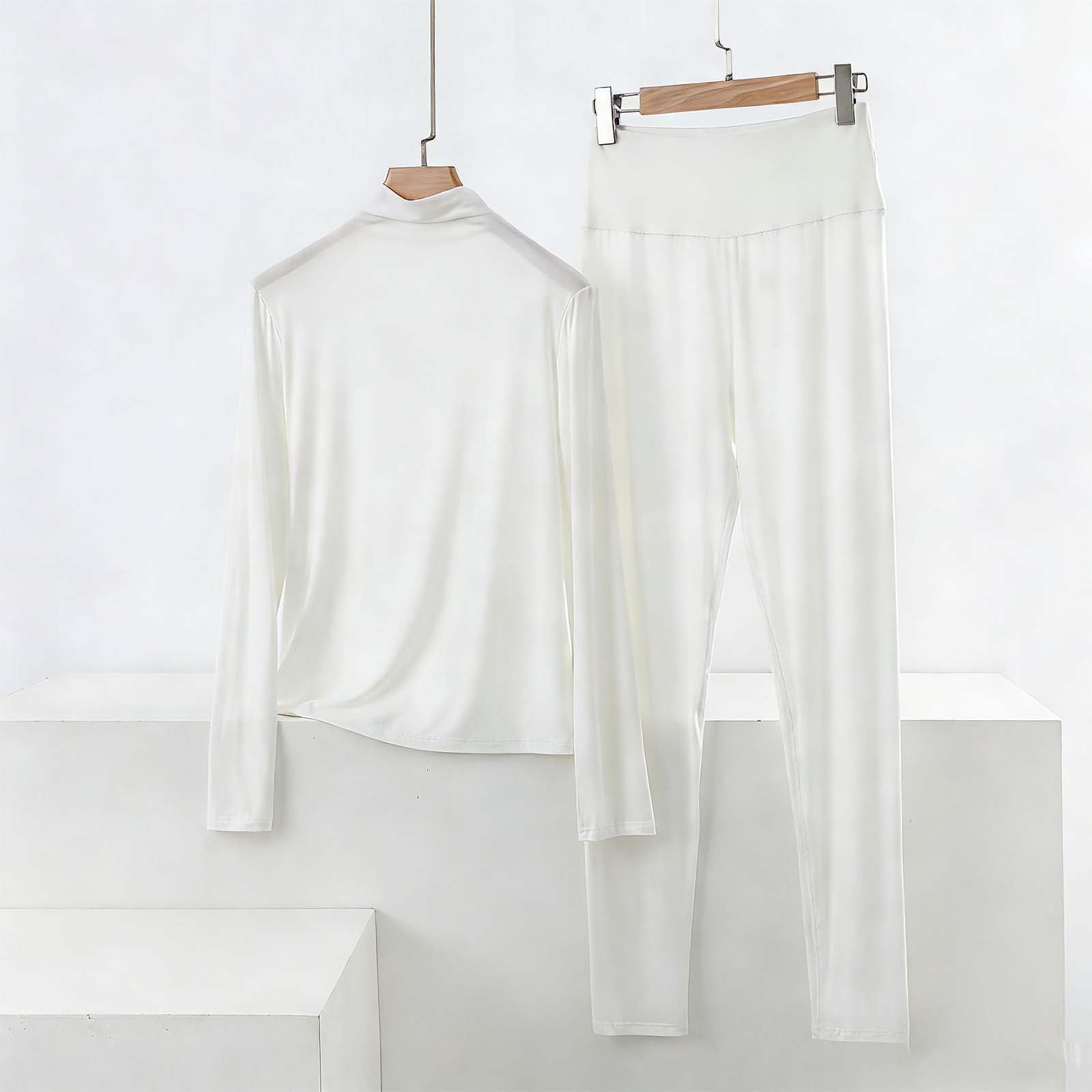 Dianli Gifts Women's Modal Pajama Set High-Neck Stand-Up Collar Long ...