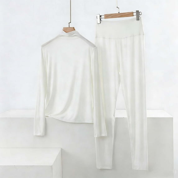 Dianli Gifts Women's Modal Pajama Set High-Neck Stand-Up Collar Long ...