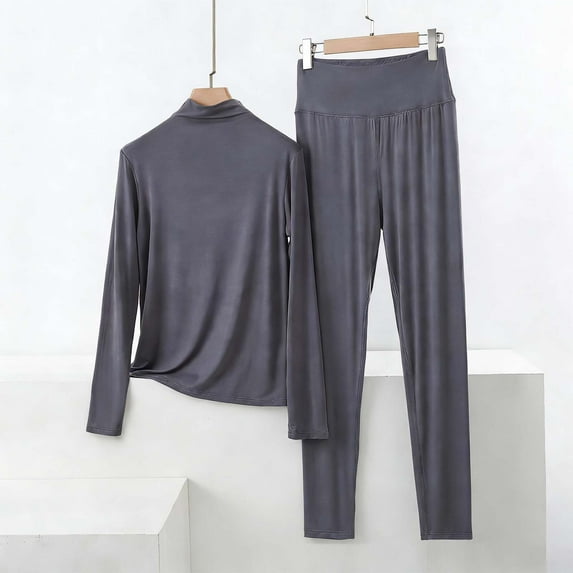 Dianli Gifts Women's Modal Pajama Set High-Neck Stand-Up Collar Long ...