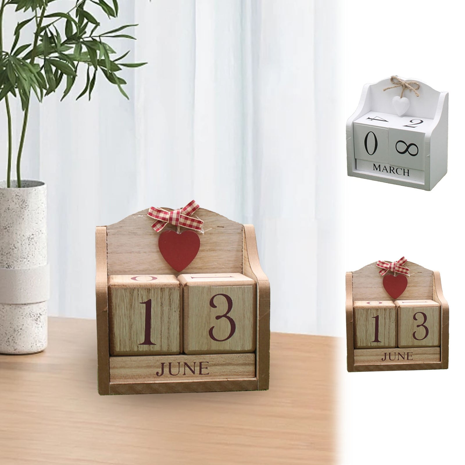 Dianli Gifts Wooden Desktop Perpetual Calendar, Decorative Table ...