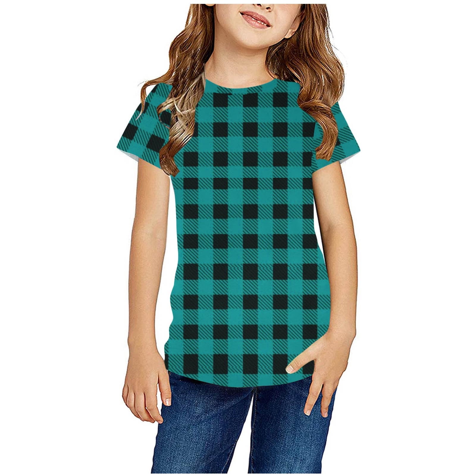 Dianli Girls' Tops, Tees & Blouses Tunic Crew Neck Blouse Loose Fit ...