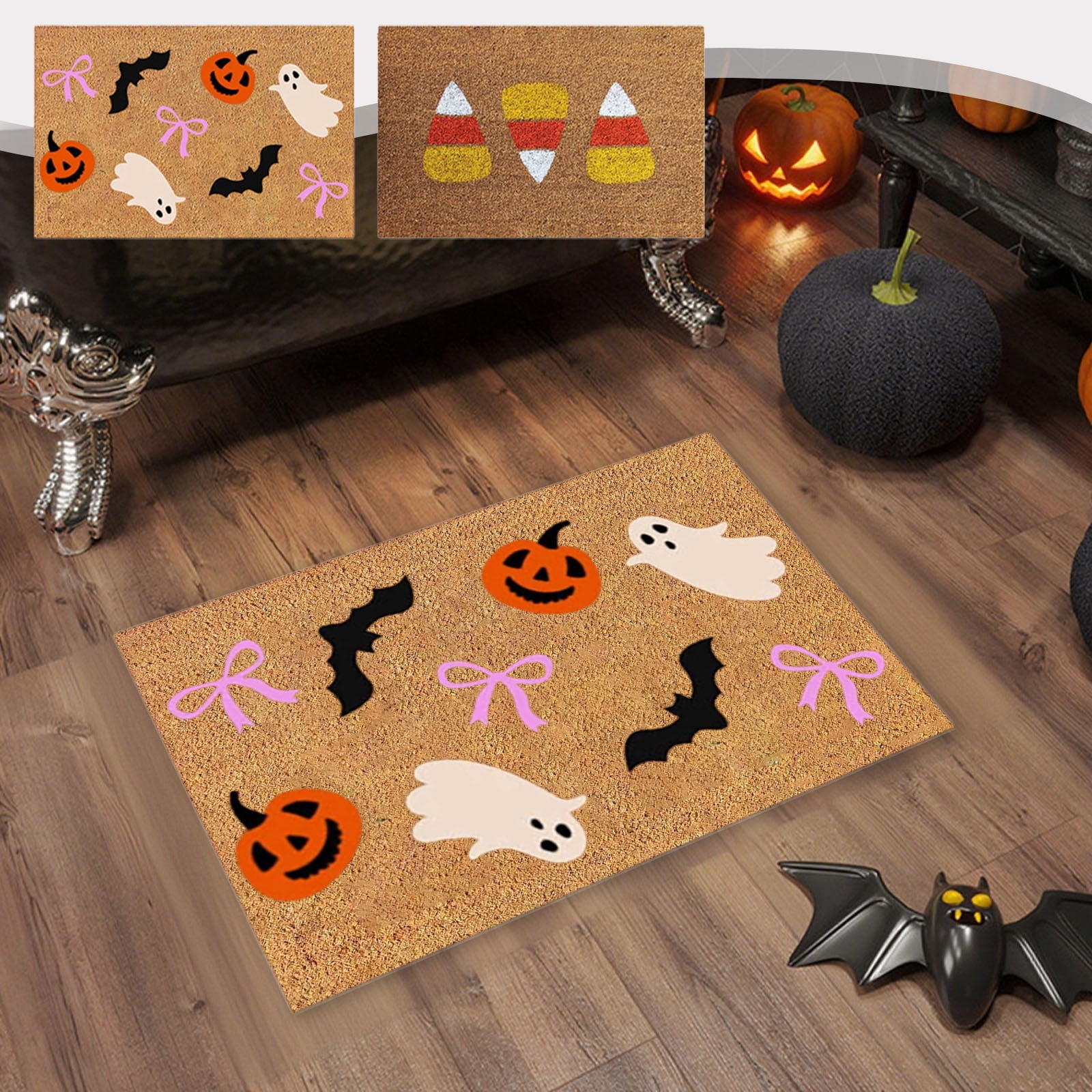 Dianli Halloween Door Mat + Imitation Coir Floor Mat + Non-Slip ...