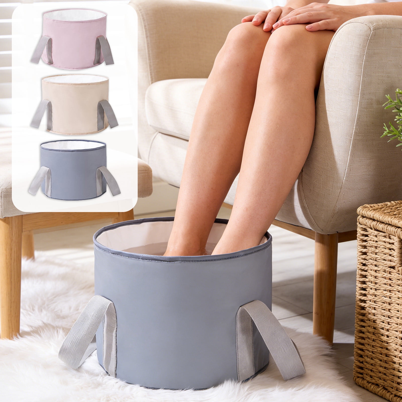 Dianli Home Bath 14L Foldable Foot Spa Basin Collapsible Soaking Bucket ...