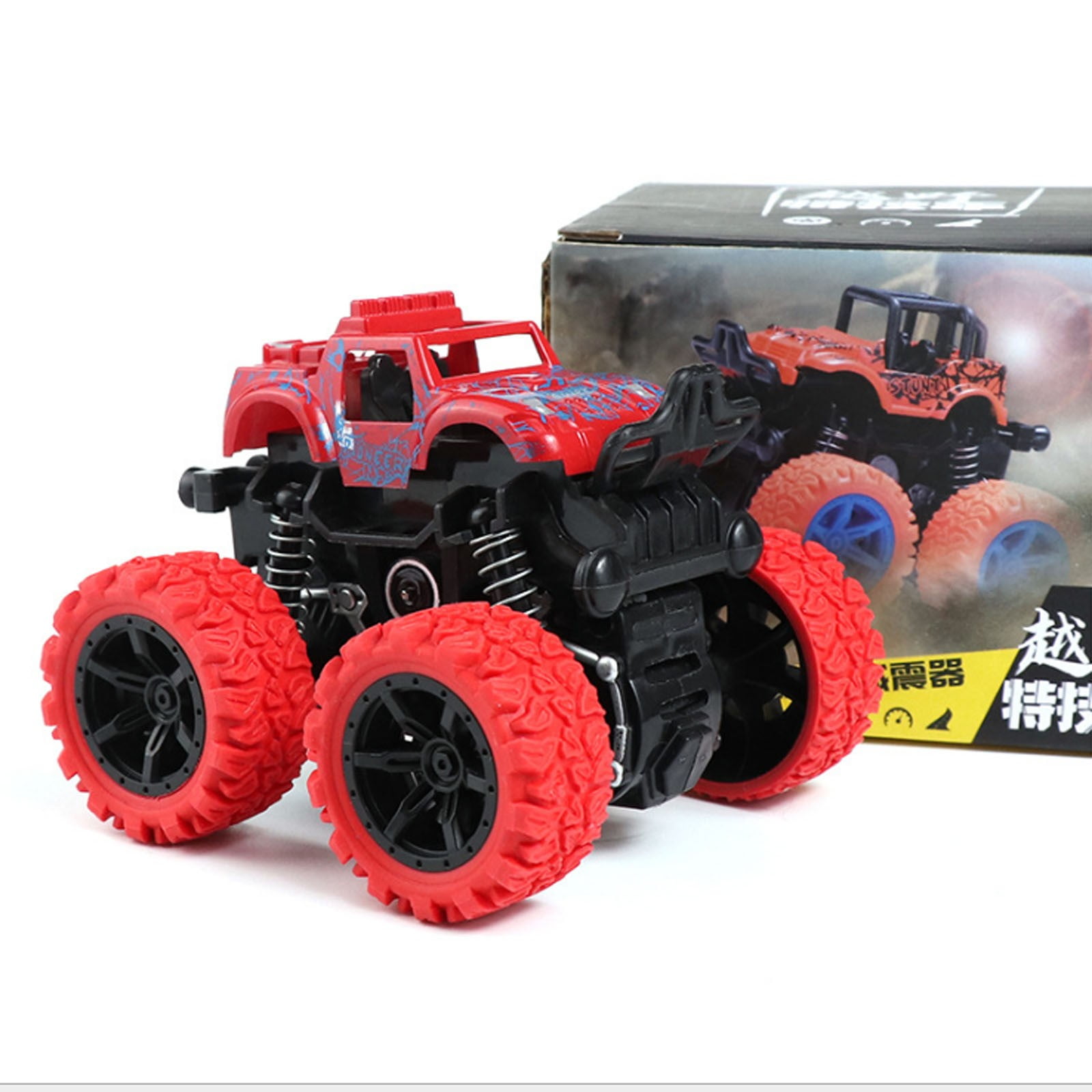 Dianli Inertial Off Road Toy Car 4 Wheel Drive Military Fire Rescue ...