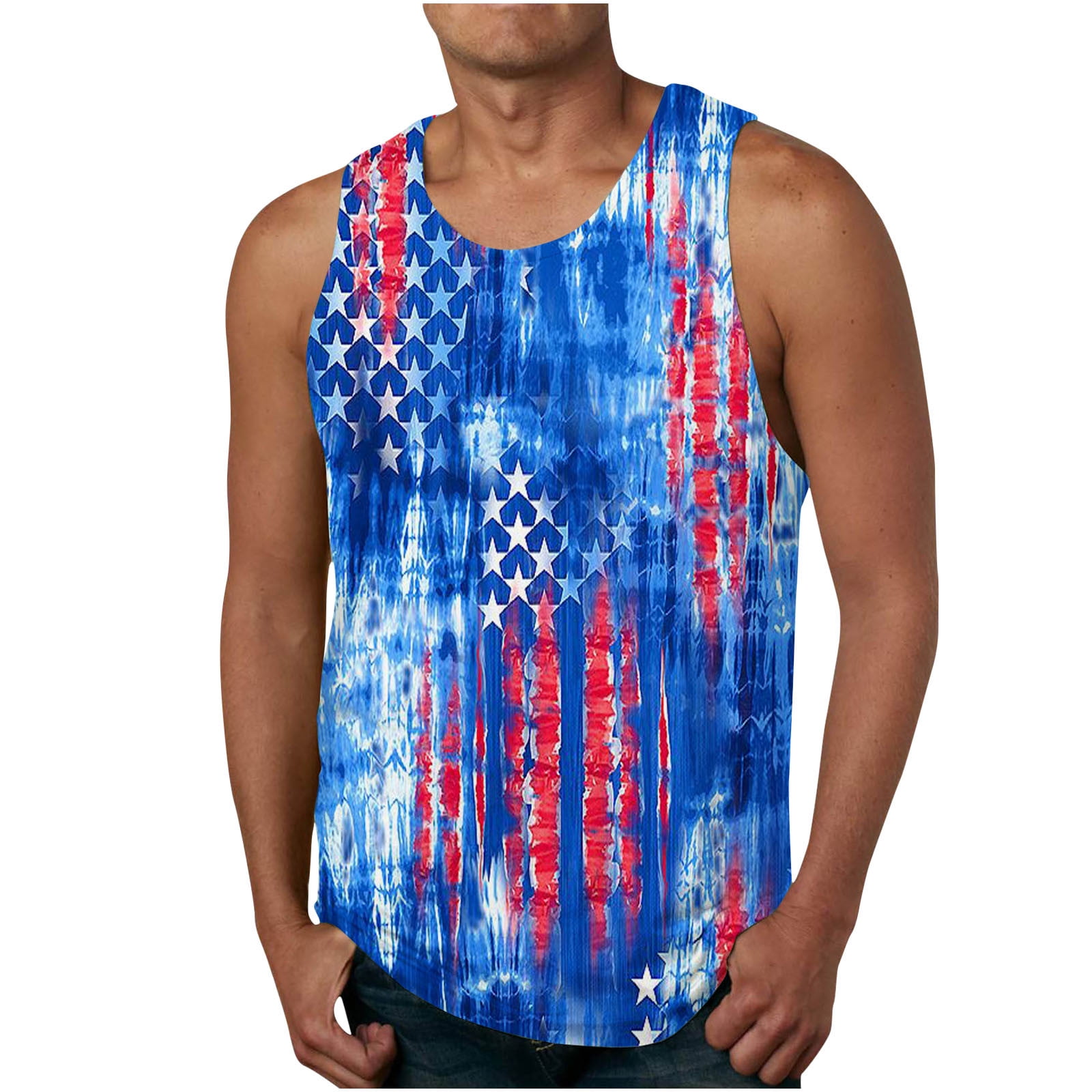 Dianli Men's Athletic Compression Shirts Gym Yoga Crew Neck Bohemian Loose Fit Sleeveless Casual ...