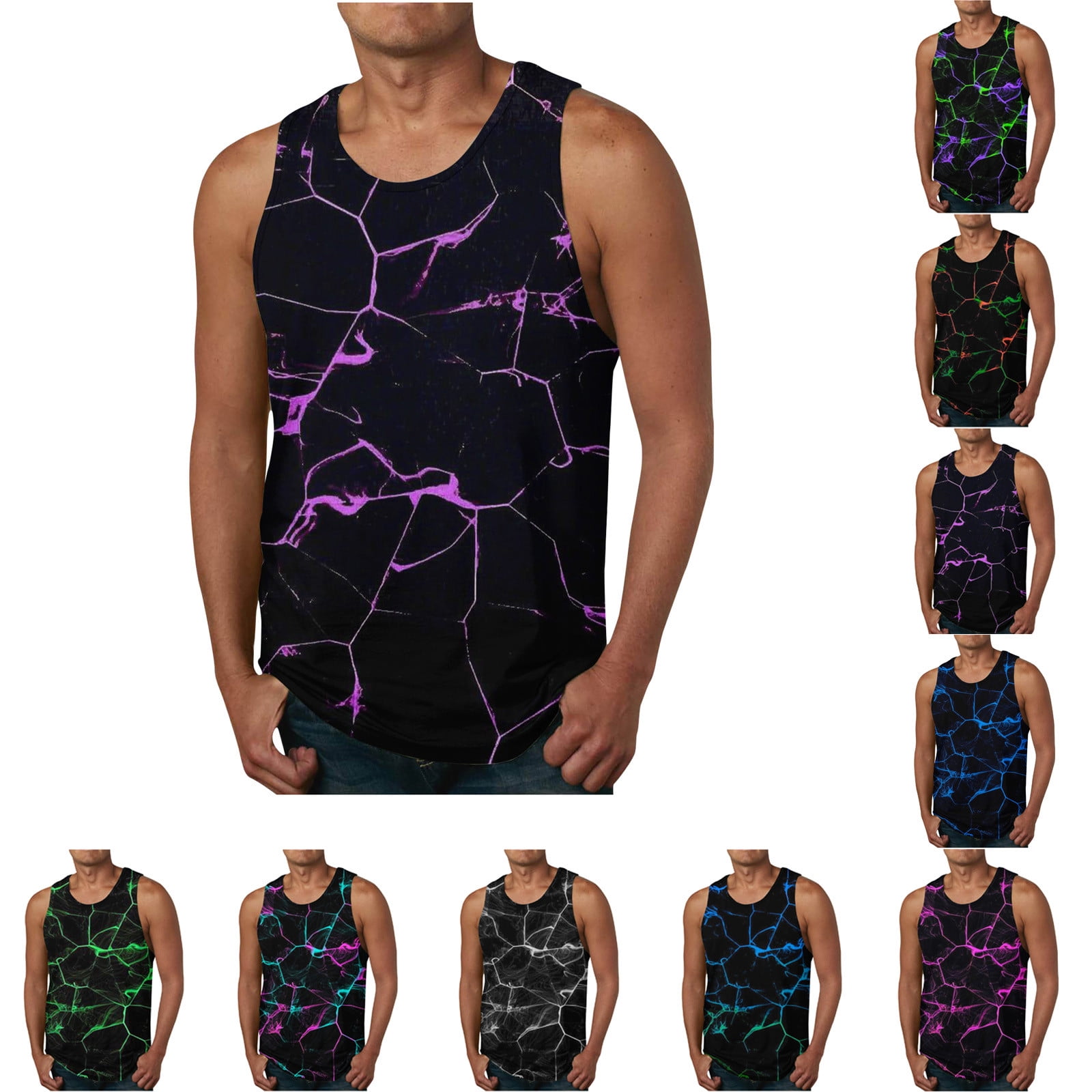 Dianli Men's Athletic Compression Shirts Gym Yoga Crew Neck Summer Beach Vacation Loose Fit ...