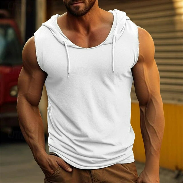 Dianli Men's Athletic Compression Shirts T-Shirts Crew Neck Bohemian Loose Fit Sleeveless Casual ...