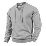 Dianli Men's Casual Drawstring Twill Long-Sleeve Pullover Round-Neck ...