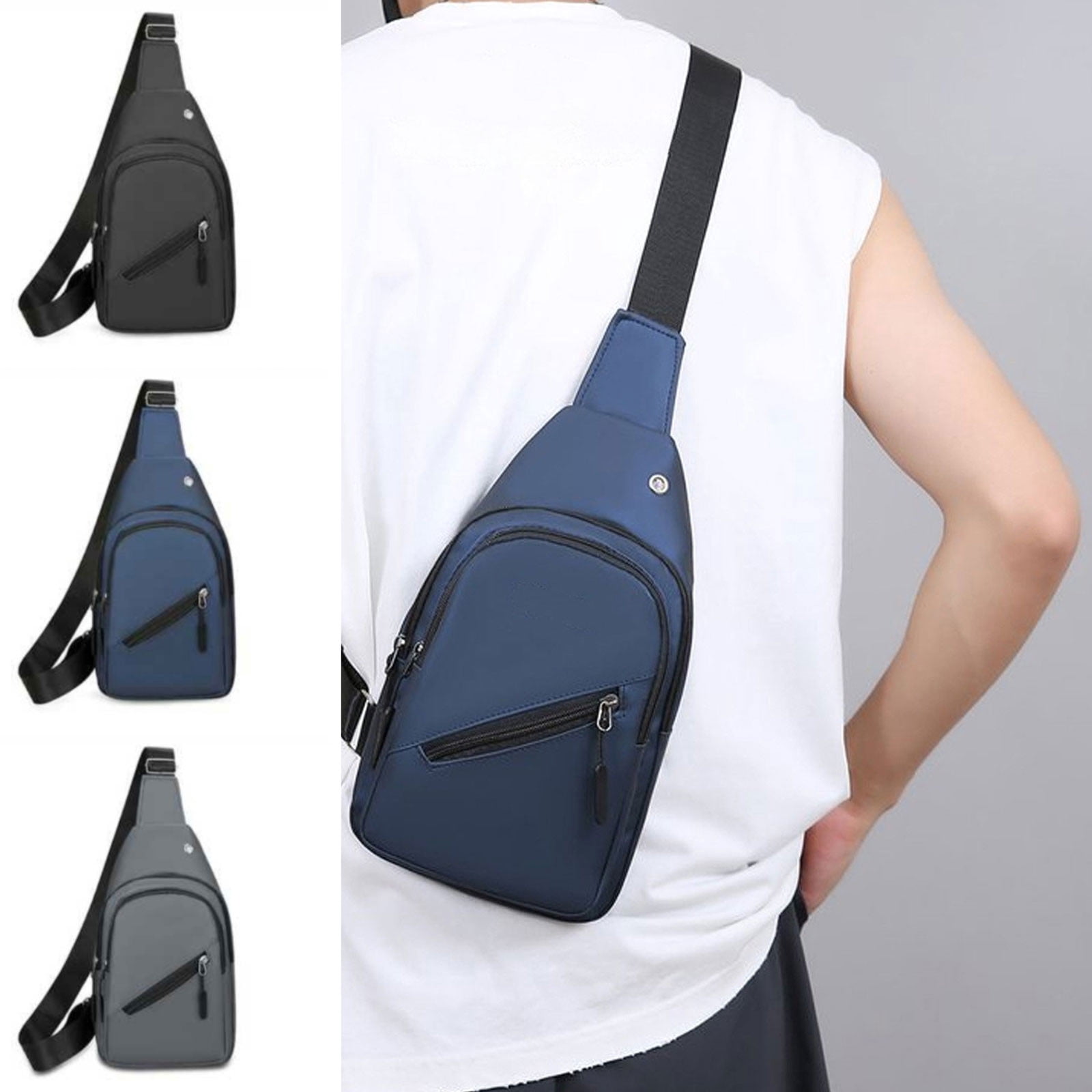 Dianli Men's Chest Sling Bag Crossbody Messenger With Adjustable Waist ...