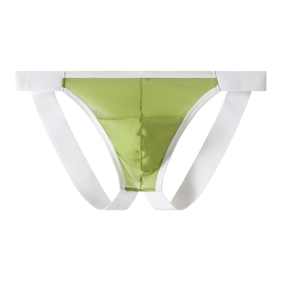 Dianli Men's Low Waist Thong Underwear Low-Rise High-Cut Double-Strap ...