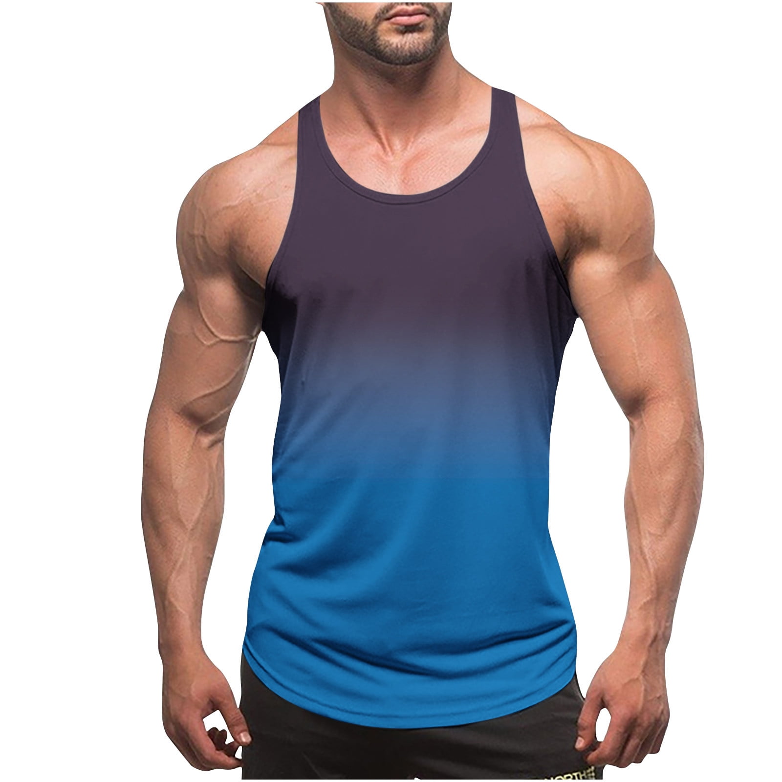 Dianli Men's Originals Stretch Cotton Pack Gym Yoga Crew Neck Summer Beach Loose Fit Sleeveless ...