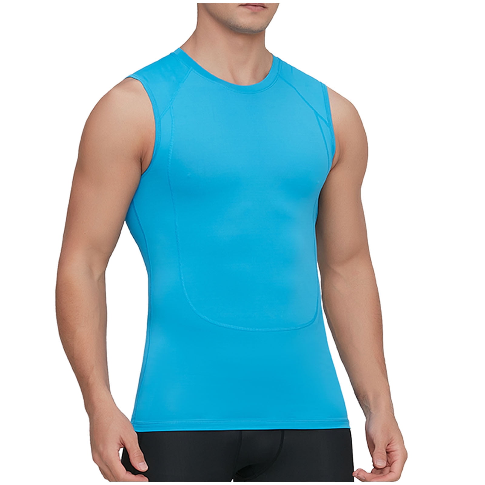 Dianli Men's Originals Stretch Cotton Pack Tunic Crew Neck Summer Beach Vacation Loose Fit ...