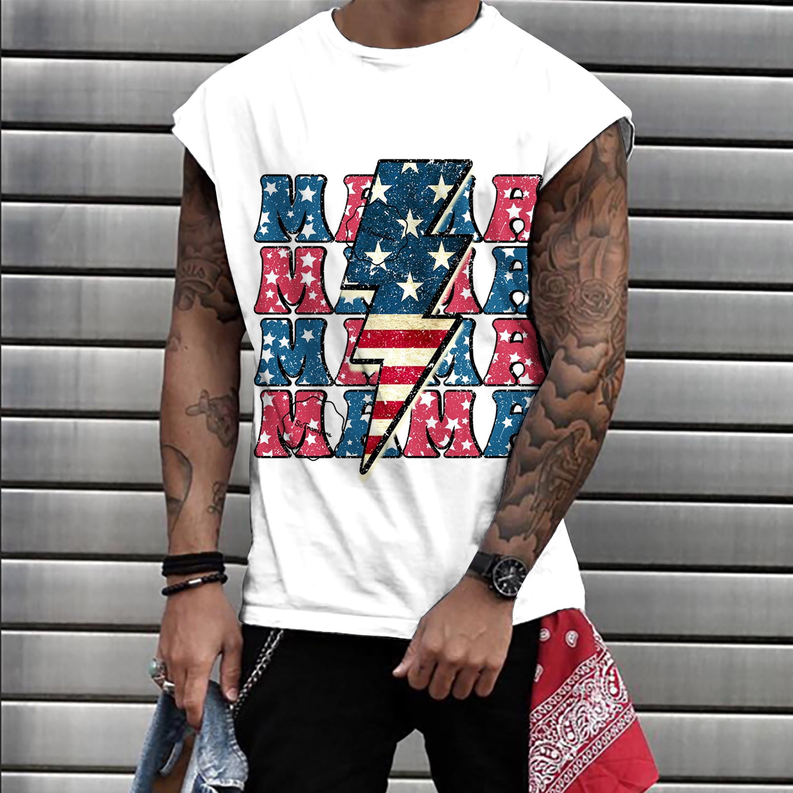 Dianli Men’s Performance Tank Gym Yoga Crew Neck Bohemian Loose Fit Sleeveless Pullover 4th of ...