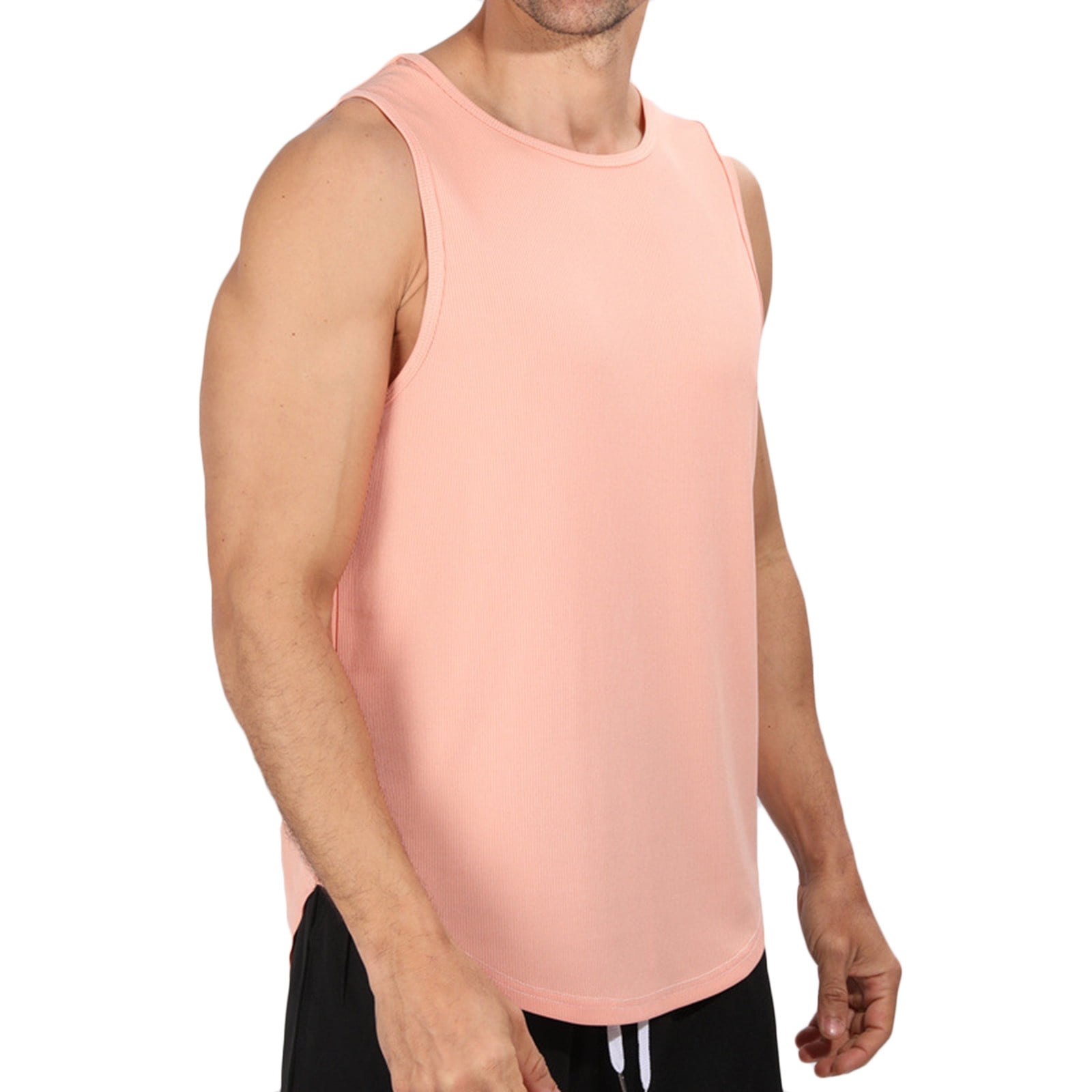 Dianli Men's Quick Dry Workout Tank Tops Tunic Crew Neck Basic Summer Beach Loose Fit Sleeveless ...